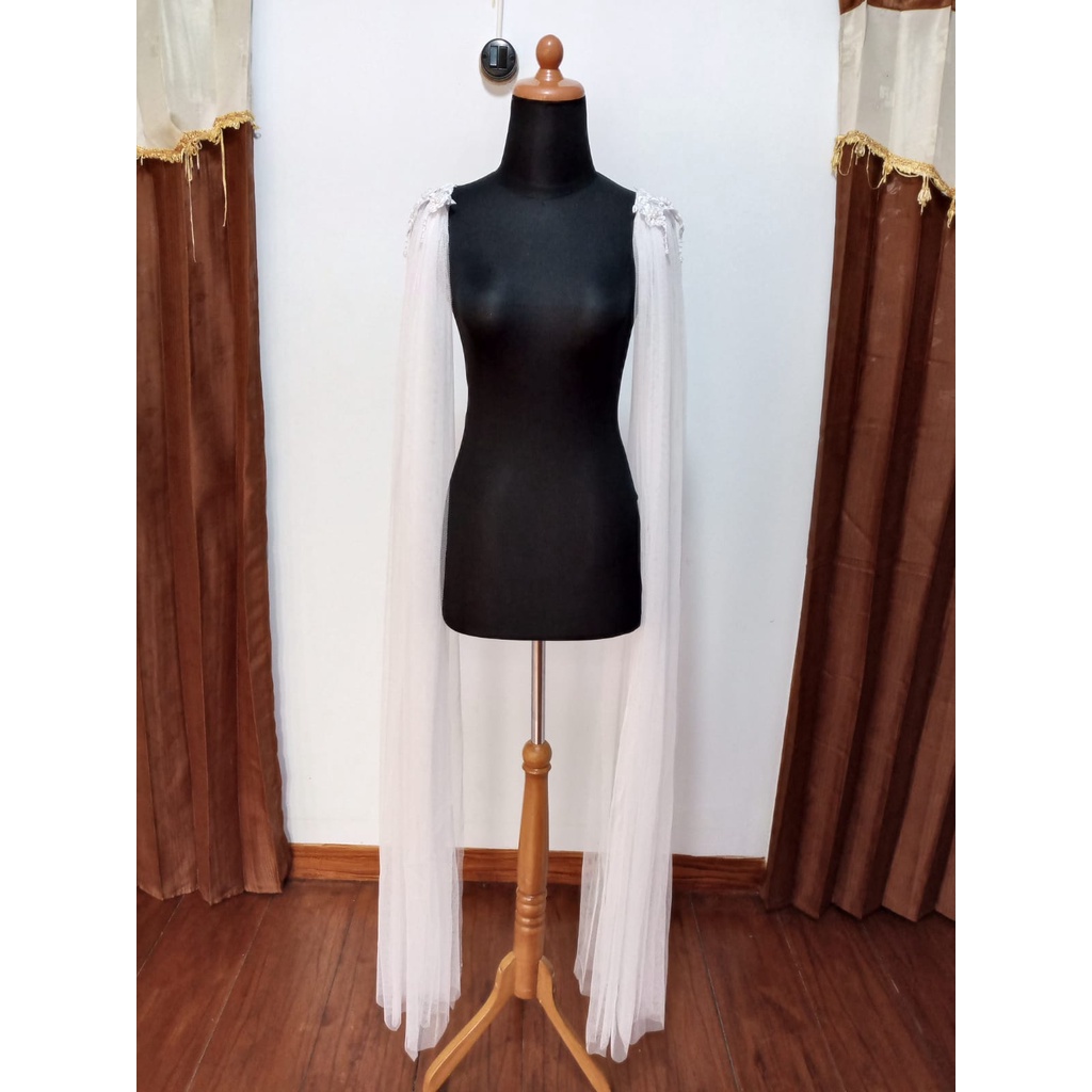 PUTIH Clean White Shoulder Wings Bridal Kebaya/Shoulder Wings/Shoulder ...
