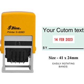 SHINY (S826D/R542) 41x24mm/40mm SELF INKING STAMP CHECKED WITH DATER ...