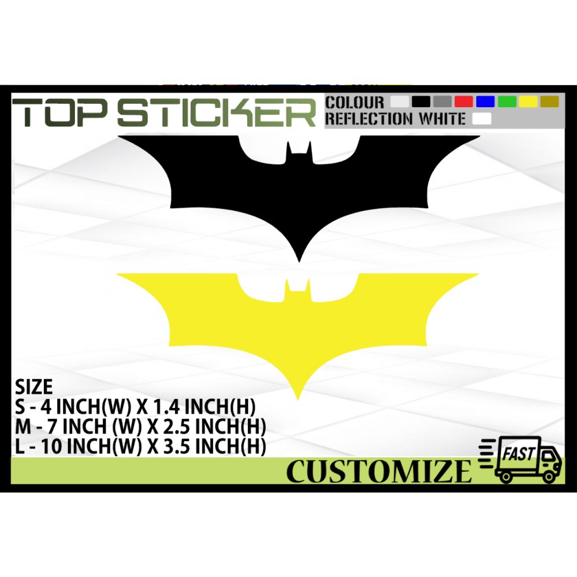 BATMAN LOGO CAR STICKER KERETA STICKERS VINYL | Shopee Malaysia