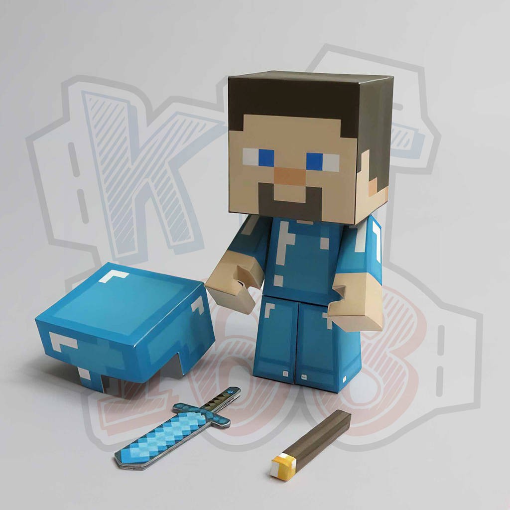 Diamond Armor Steve Paper Model – Minecraft | Shopee Malaysia