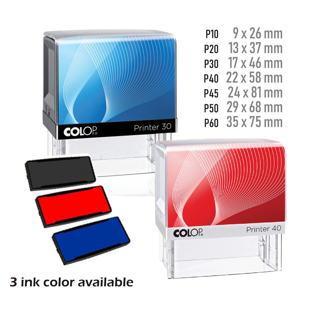 COLOP RUBBER STAMP P10, P20, P30, P40, P50, P60 With Rubber / Colop Stamp Chop / COLOP Printer ...