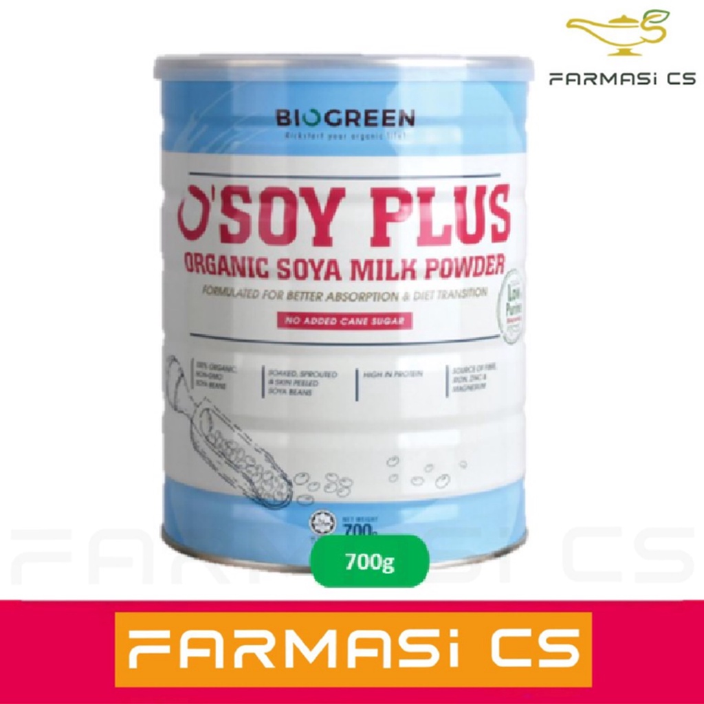 Biogreen O'Soy Plus Organic Soya Milk Powder 700g [ No added cane sugar ...