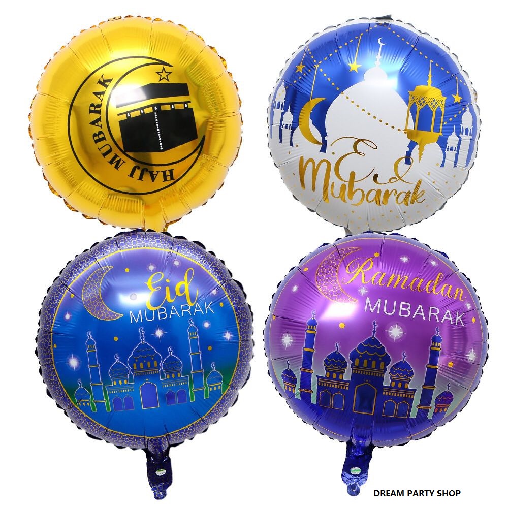 EID Mubarak 18-inch Eid Balloon Ramadan Decoration Moon Castle Balloon ...