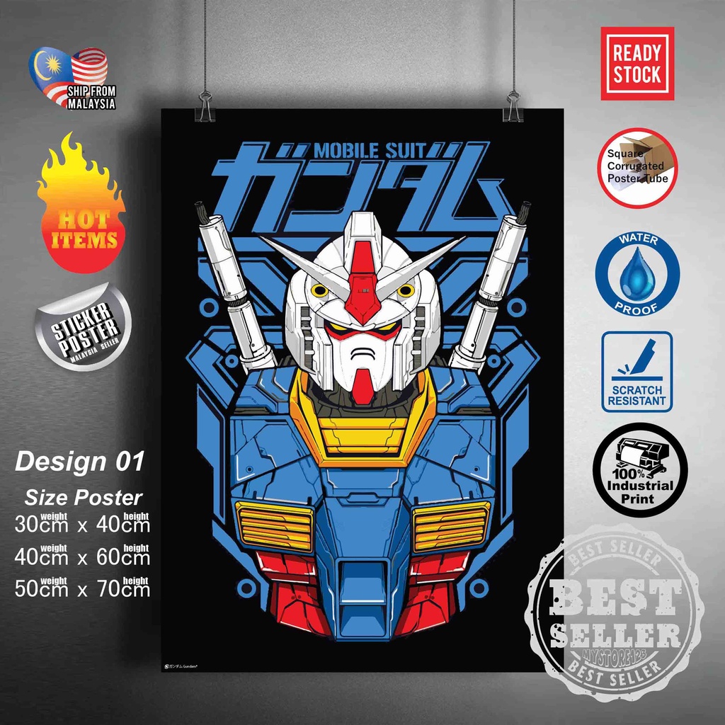 (Ready Stock) Mobile suit Gundam 144 RX-78-2 / RX78-2 / RX78 3 Gundam ...