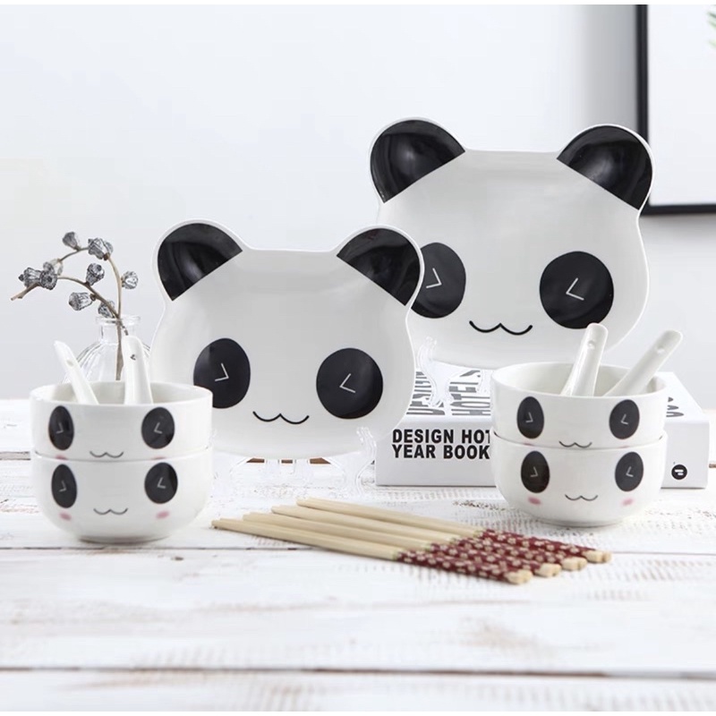 Ceramic Plate Set 14 IN 1 Set Panda/Hello Kitty / 14pcs-Set Ceramic ...