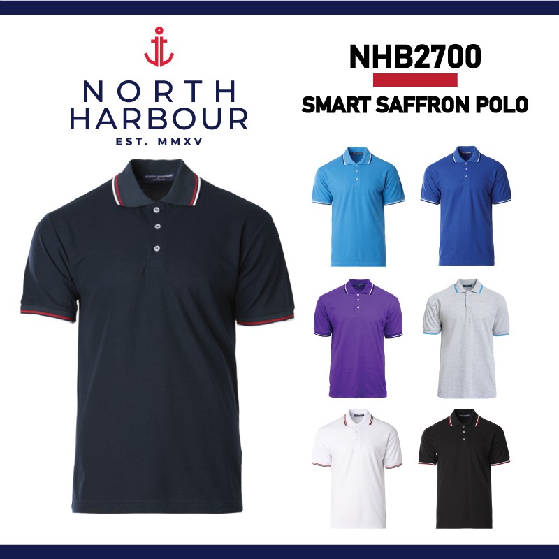 North Harbour Unisex Saffron Polo Cotton Polyester Premium Quality Men ...