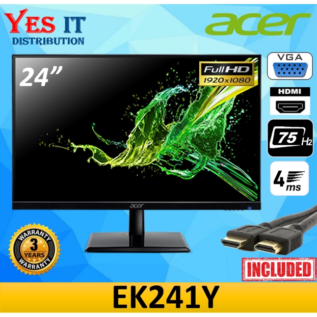 ACER EK241Y P6 MIX - 144HZ FHD 1ms LED Monitor (HDMI / VGA) INCLUDED ...