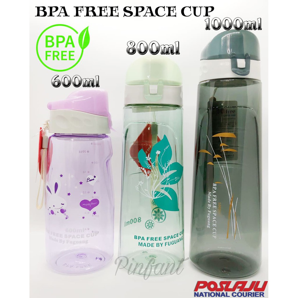 READY STOCK Fuguang 600ml 800ml 1000ml BPA Free water bottle student space bottle sports ...