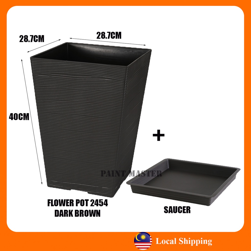 FELTON SQUARE FLOWER POT 2454 (LARGE) PLASTIC FLOWER POT FOR INDOOR ...