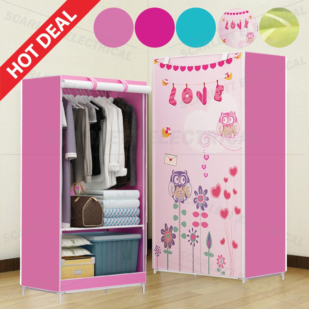 Wardrobe Single Panoramic Pattern Plain Closet Clothe Organise Storage ...