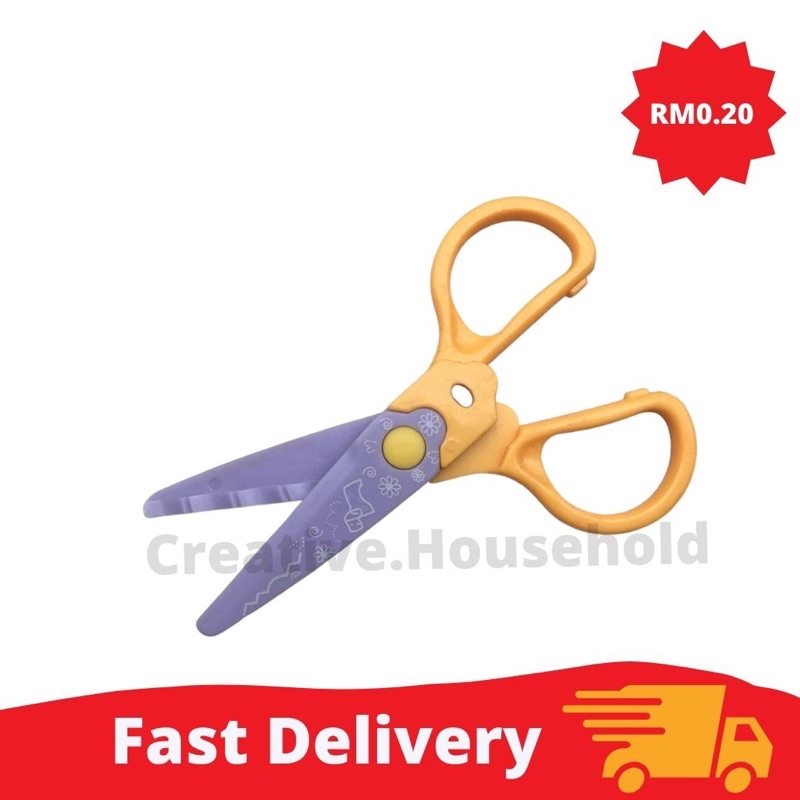 Round Head Children Safety Plastic Scissors Cutting Scissors Student ...
