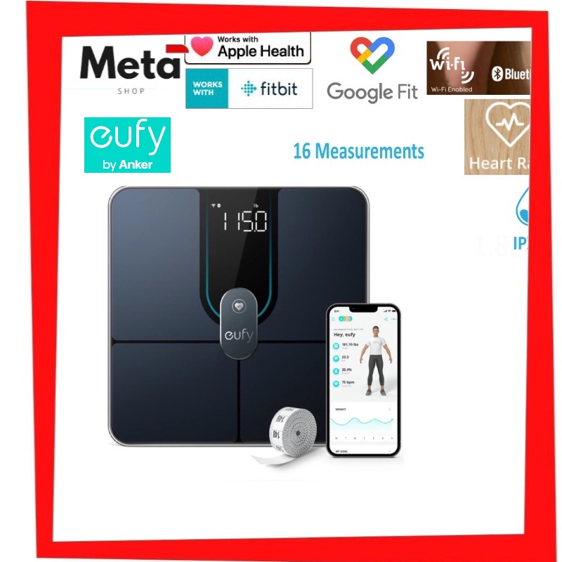 Anker T9149 eufy Smart Scale P2 Pro, Digital Scale with Wi-Fi Bluetooth ...