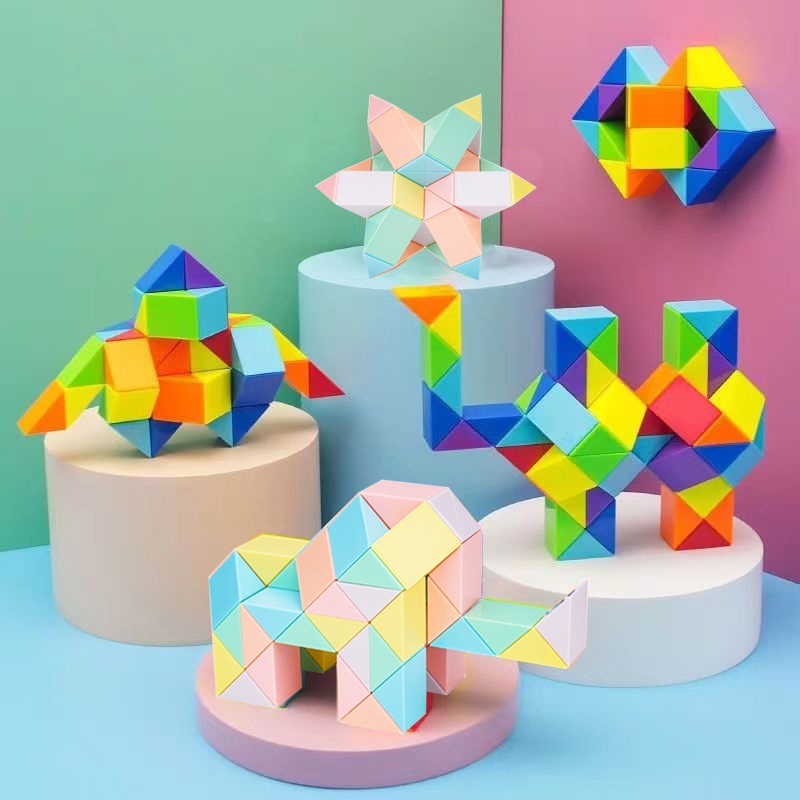 Colorful 24 36 48 60 72 Blocks Rubik's Twist Snake Cube Magic Ruler ...