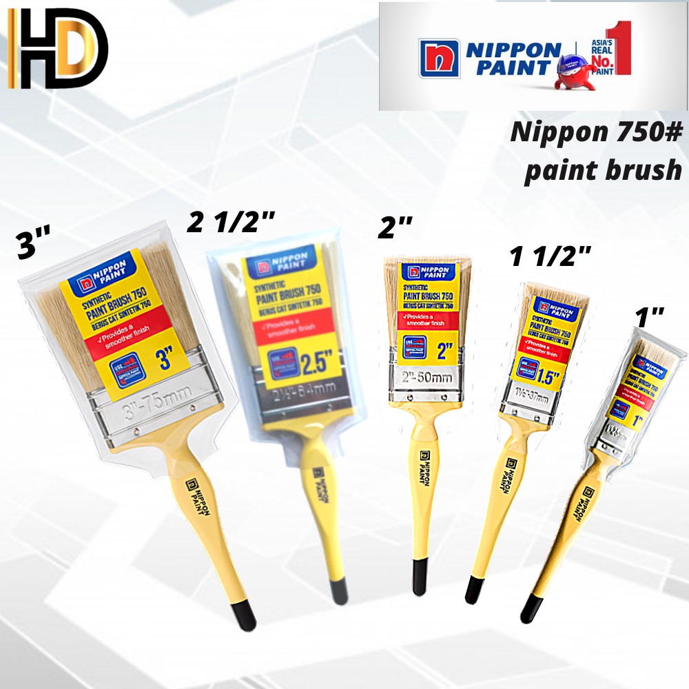 Original Nippon Paint Brush 750 Heavy Duty CAT rumah dingding minyak ...
