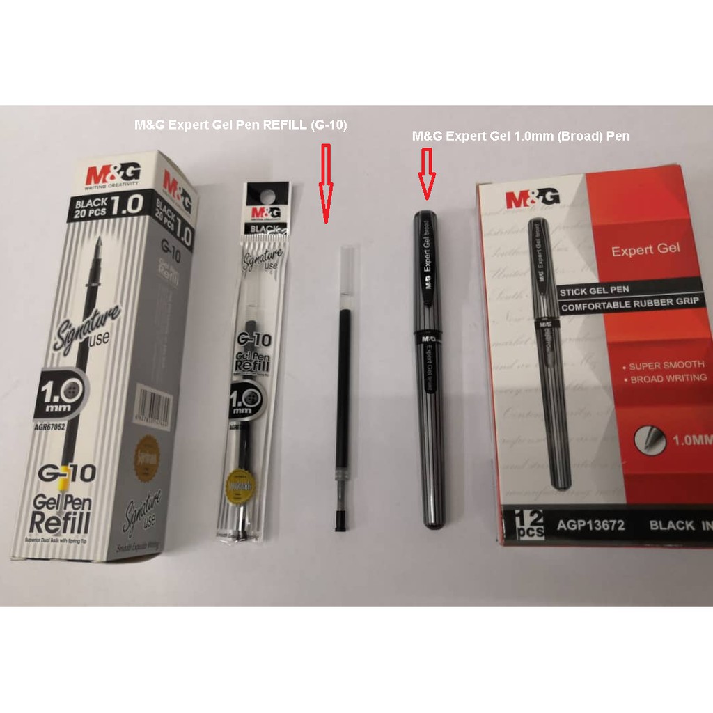 M&G Expert Gel Pen REFILL 1.0mm (Broad) REFILL G-10 - 20 PCS | Shopee Malaysia