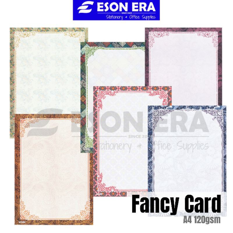 Fancy Card A4 10sheet/pack Cover Folio / Kertas Border / Binding Set ...