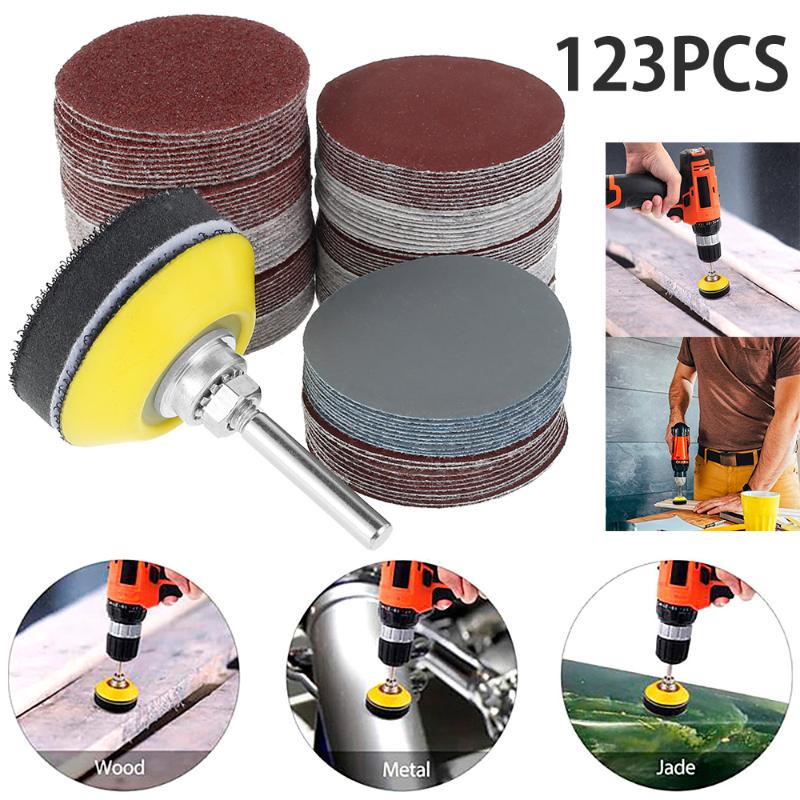 120 Pieces Grinding Disc Circular Sandpaper and Backing Pad Suitable ...