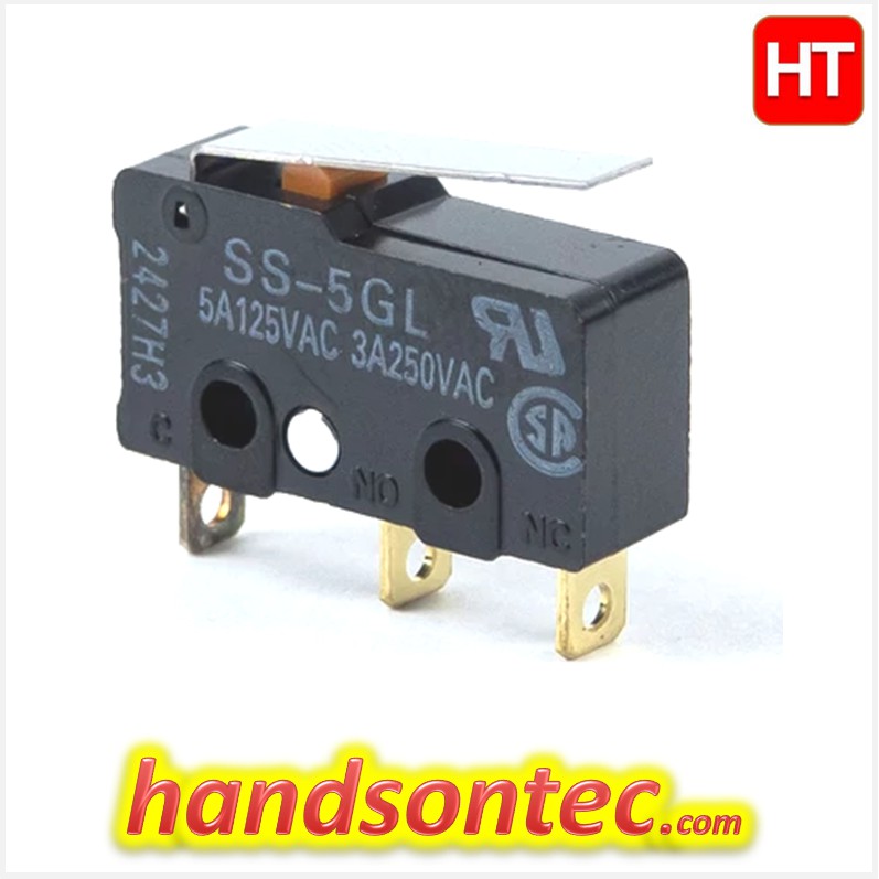 [5-pcs] Hinge Lever Micro Limit Switch 3A/125VAC - Short Lever~5pcs ...