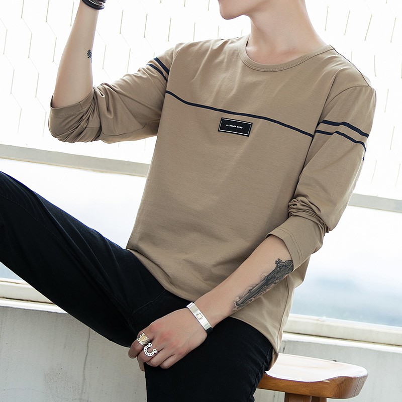 2021 AT READY STOCK New Fashion Men's T-shirt Casual Long Sleeve Shirt ...