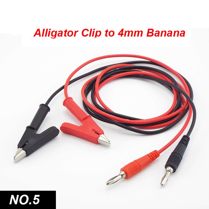 DIY Electric Testing Crocodile Clips Dual Alligator Clip 4mm Banana ...