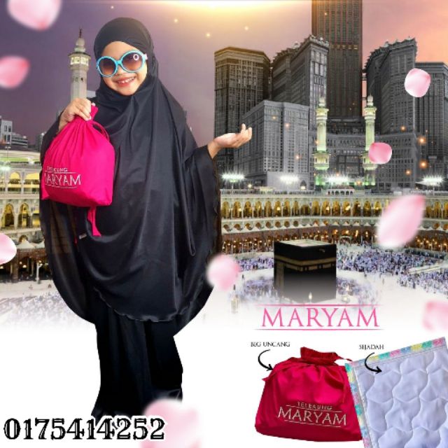 Telekung Budak Hitam & Putih Umrah & Haji | Shopee Malaysia