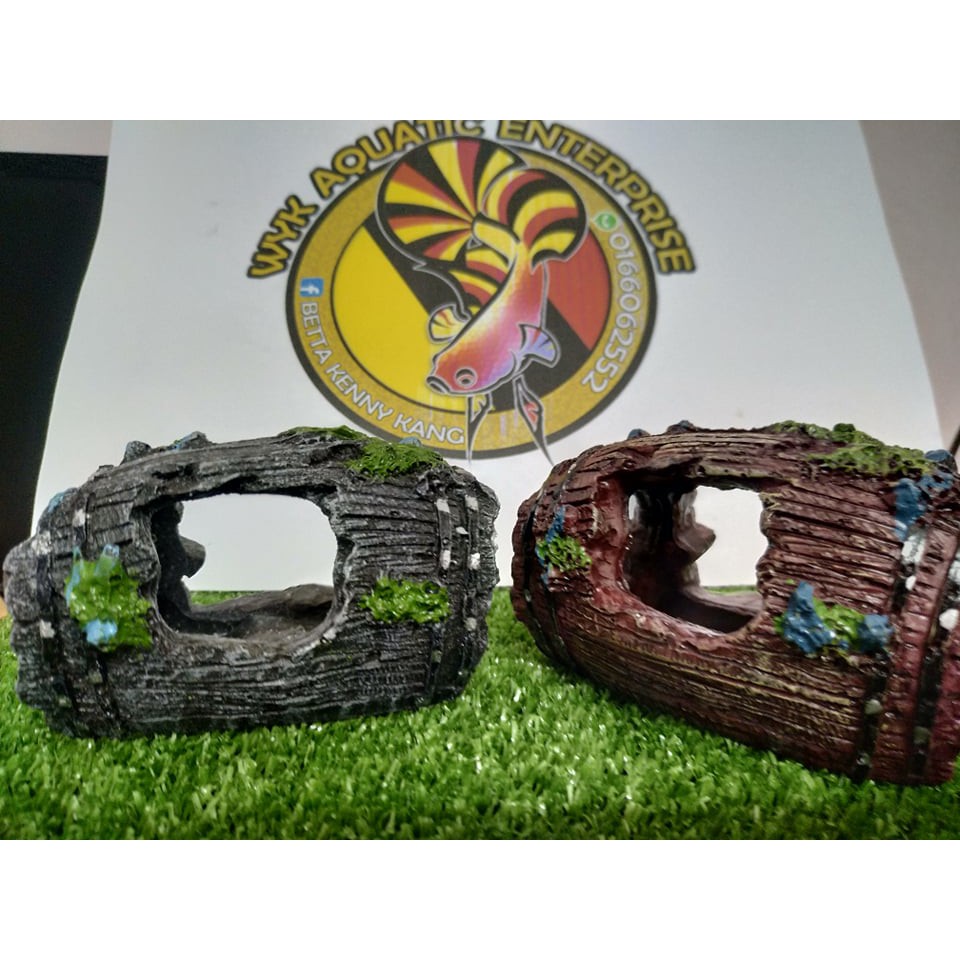 Aquarium Glass fish tank Landscaping Decoration Artificial Barrels ...