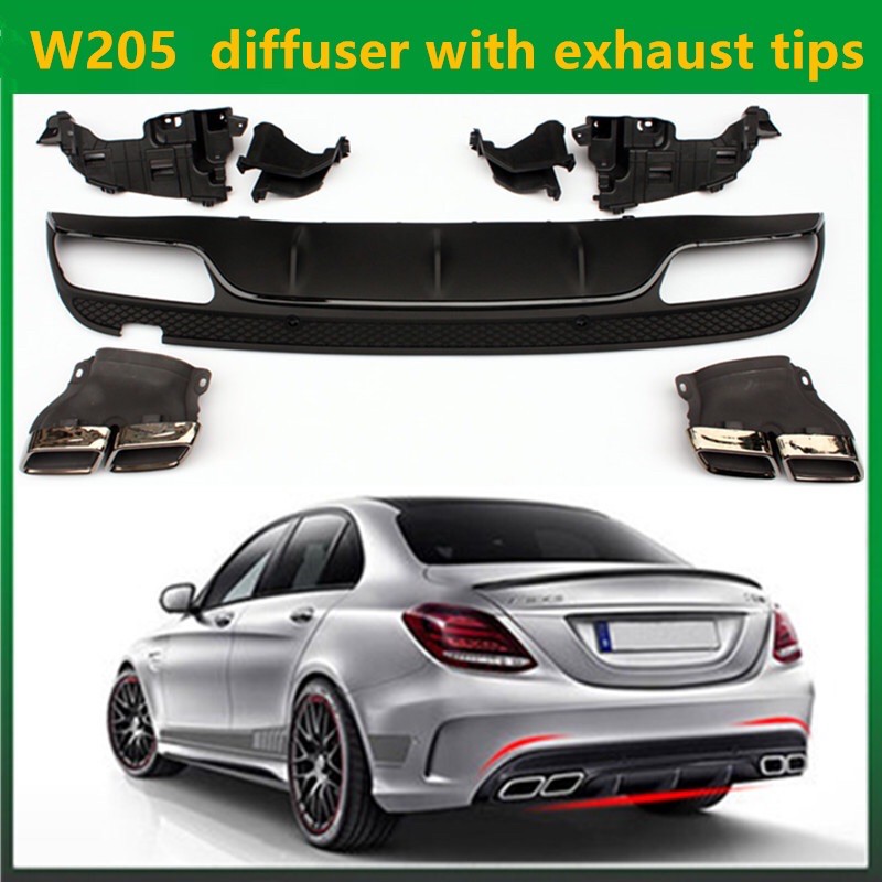 Mercedes W205 C63 rear bumper diffuser | Shopee Malaysia
