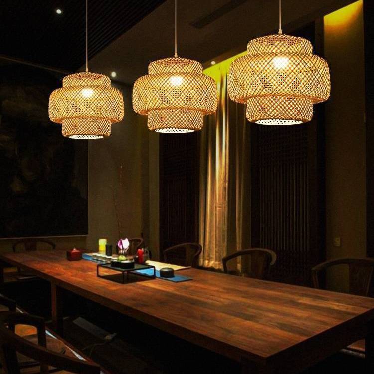 LAMPU GANTUNG SILING FARMHOUSE RUSTIC PENDANT LAMP BAMBOO LANTERN ...