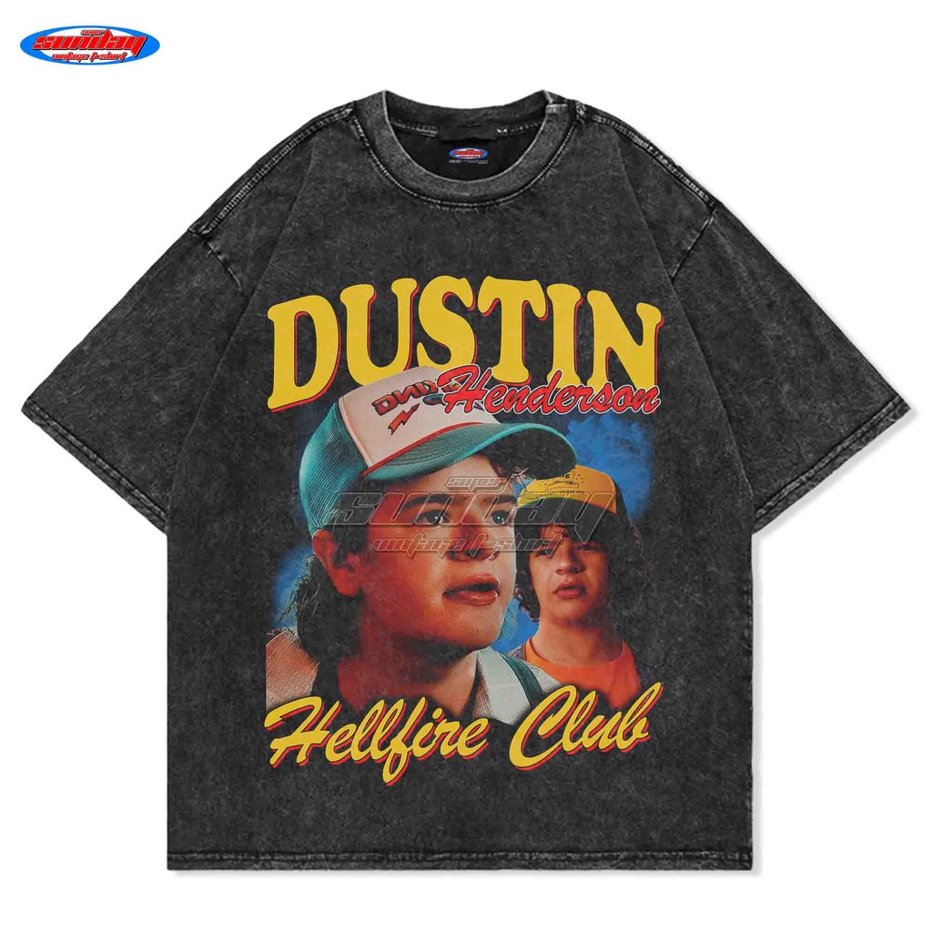 Hellfire CLUB DUSTIN HENDERSON STRANGER THINGS OVERSIZE VINTAGE T-Shirt ...