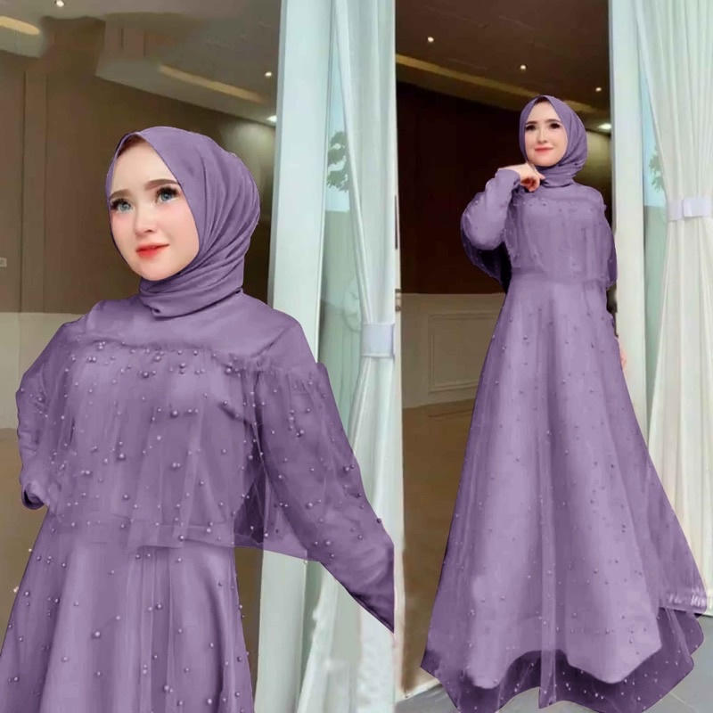 Mutiara Premium Tile Gamis/Bridesmaid Gamis/Adult Tile Brukat Gamis S/M ...
