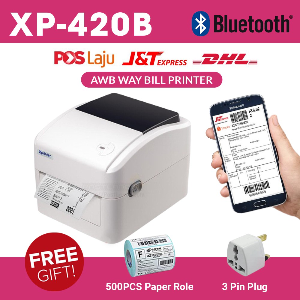 Xprinter A6 Thermal printer Bluetooth 460B Shopee Waybill Barcode ...