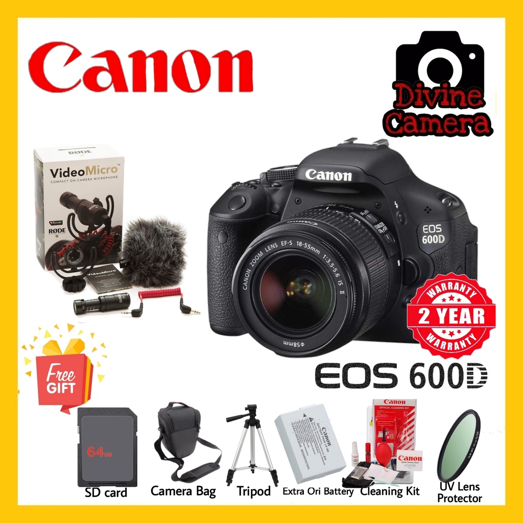 Canon EOS 600D 18-55mm f/3.5 5.6 Entry Level DSLR Camera | Shopee Malaysia