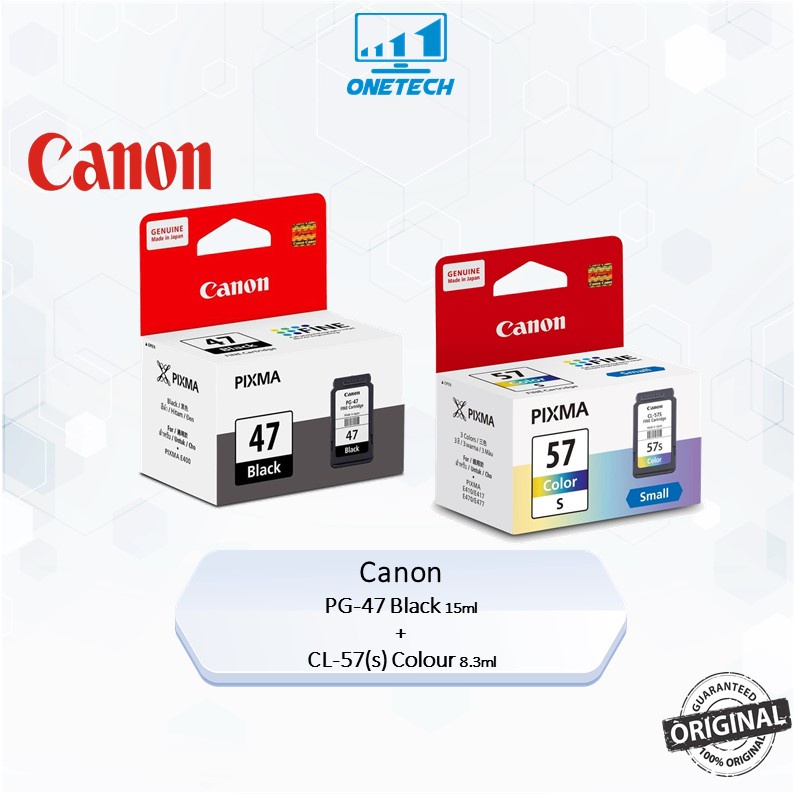 Canon PG-47 Black / CL-57 Color / CL-57(S) Color Ink Cartridge For ...