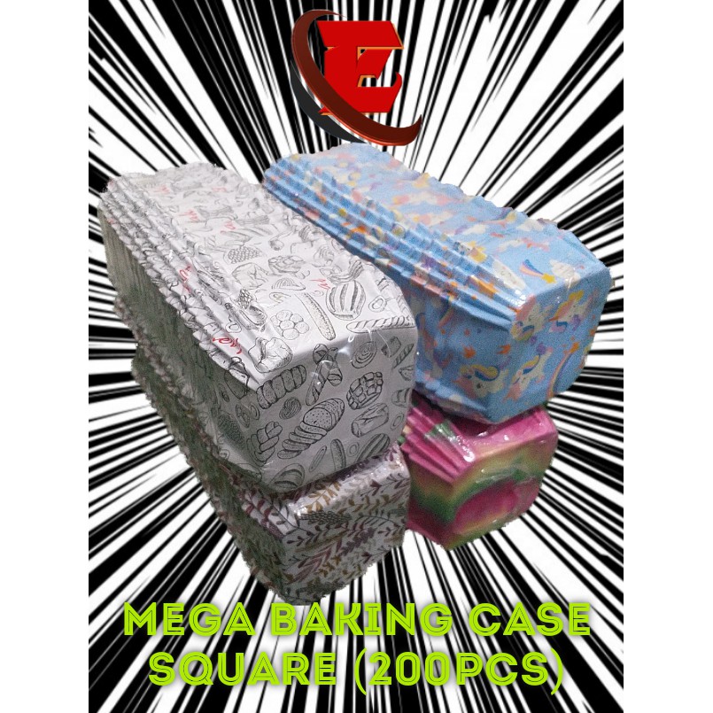 200PCS -/+ BAKING CASE PAPER CUP SQUARE SHAPE / BAKING PAPER BENTUK ...