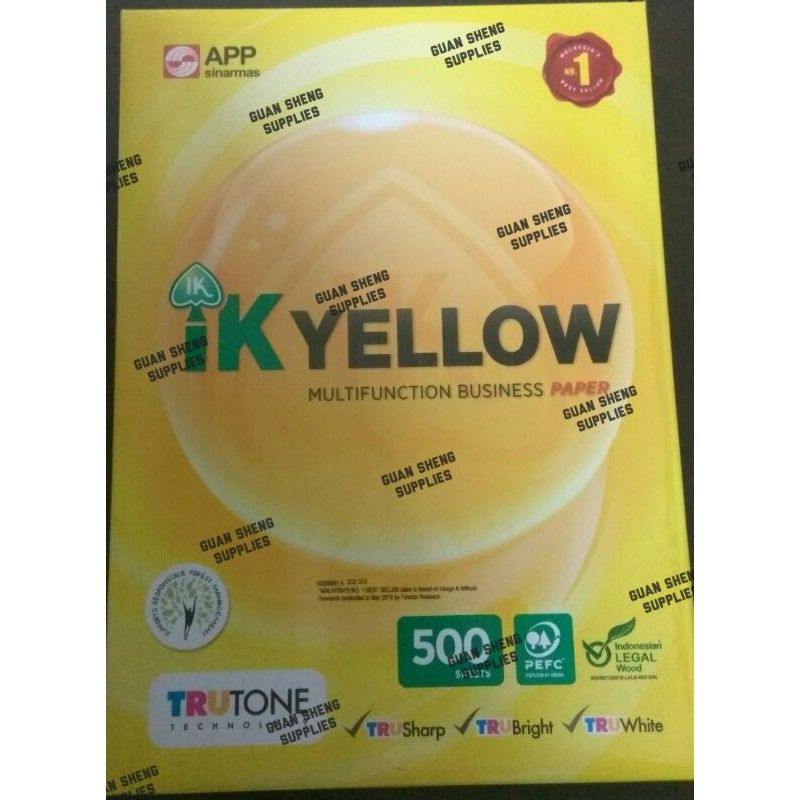 IK Yellow Paper A4 Size 70GSM - 500 Sheets (Per Ream) | Shopee Malaysia