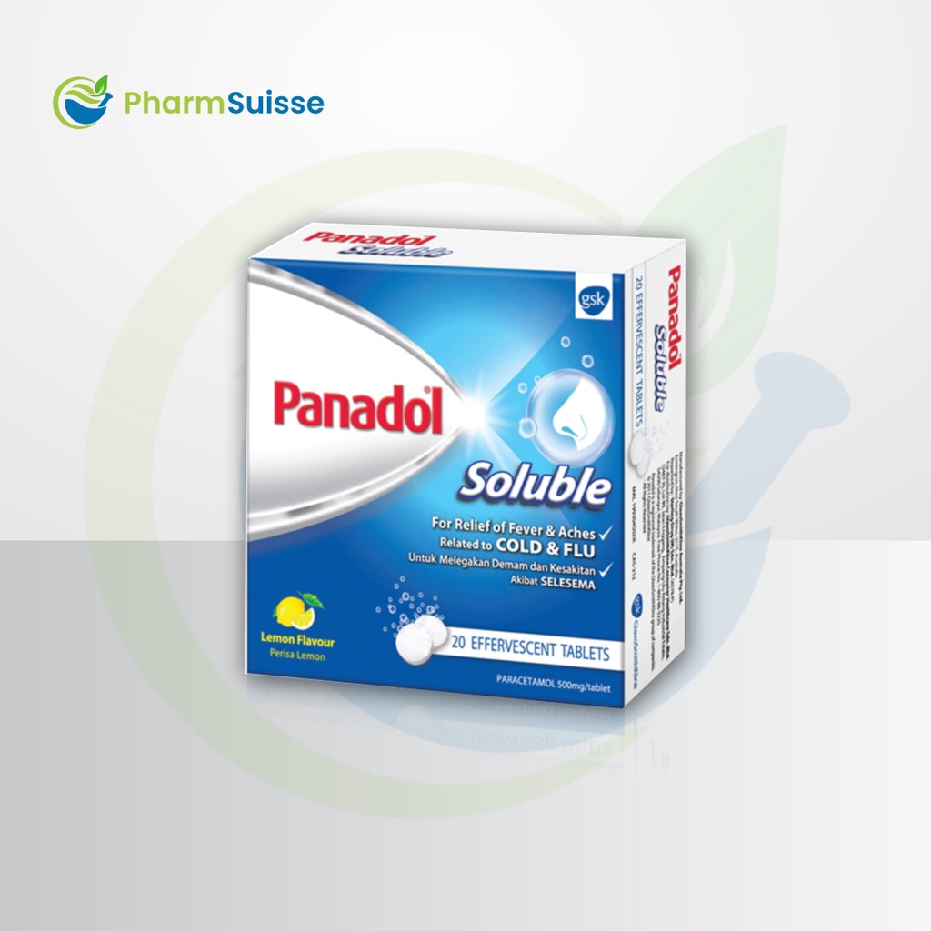 Panadol Soluble for Fever & Aches Relief Related to Cold & Flu (20's ...
