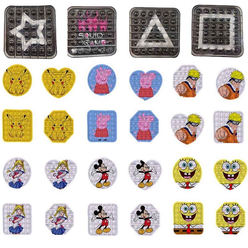AN_[READY STOCK] squid game Push Popit Bubble Sensory Fidget Toy Autism ...