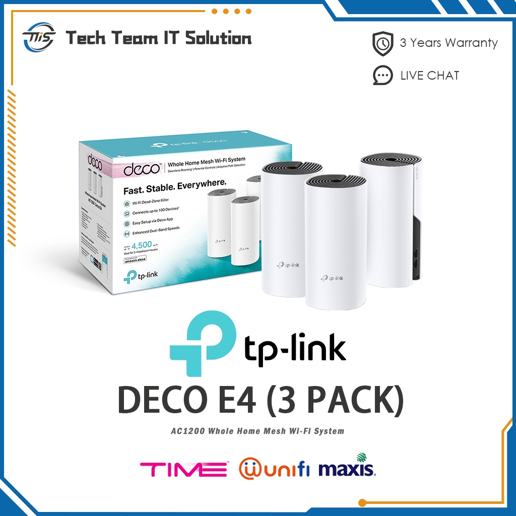 TP-Link DECO E4 (AC1200 Whole Home Mesh Wi-Fi System) | Shopee Malaysia
