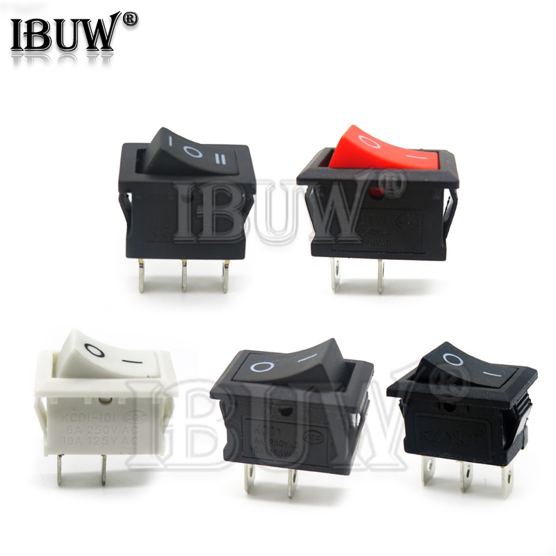 10Pcs Push Button Switch 10x15mm 2Pin 3pin 3A 250V KCD11 Snap-in On Off ...
