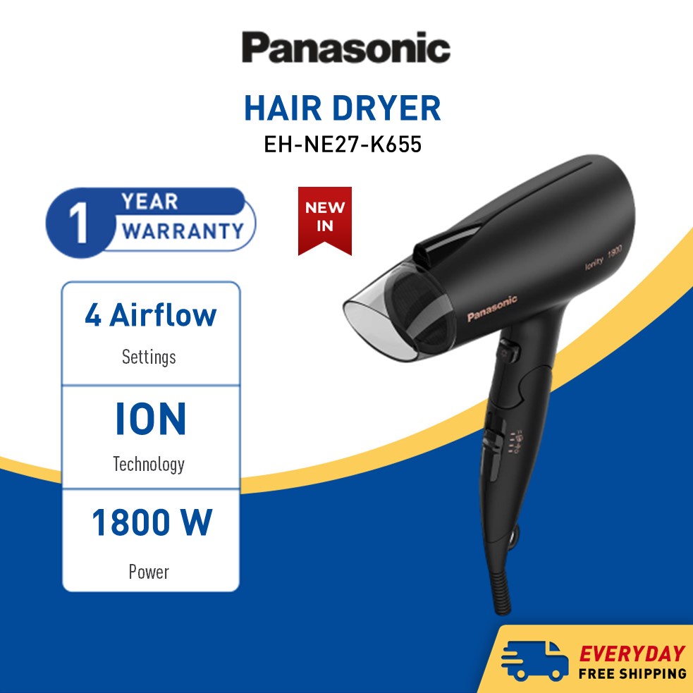 Panasonic Hair Dryer EH-ND37 Compact Foldable Powerful Fast Dry Hair ...