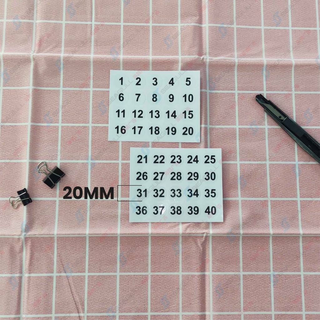 Transparent Number Sticker 20MM 30MM 40MM Nombor Meja 123 Table Susu ...
