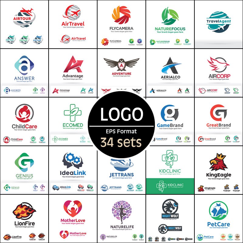 Logo Design Template Bundle pack / Product Logo / Sign / Shop Logo ...