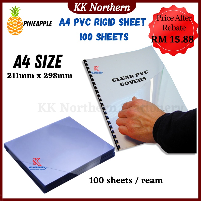 A4 PVC Paper Cover Rigid Sheet A4 Transparent Binding Plastic Cover ...