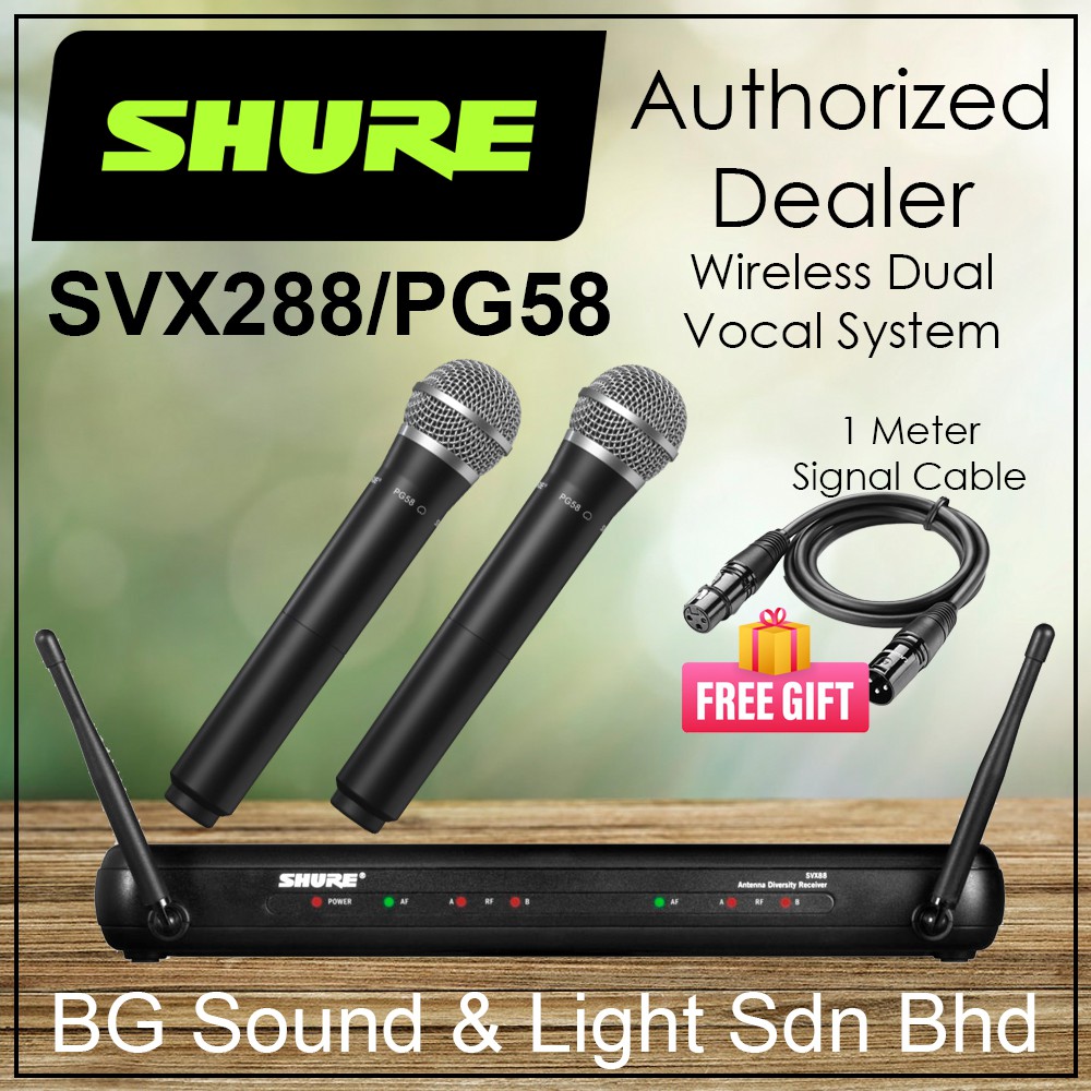 Shure SVX288/PG58 Dual Vocal Wireless System[Shure Premium Authorized ...