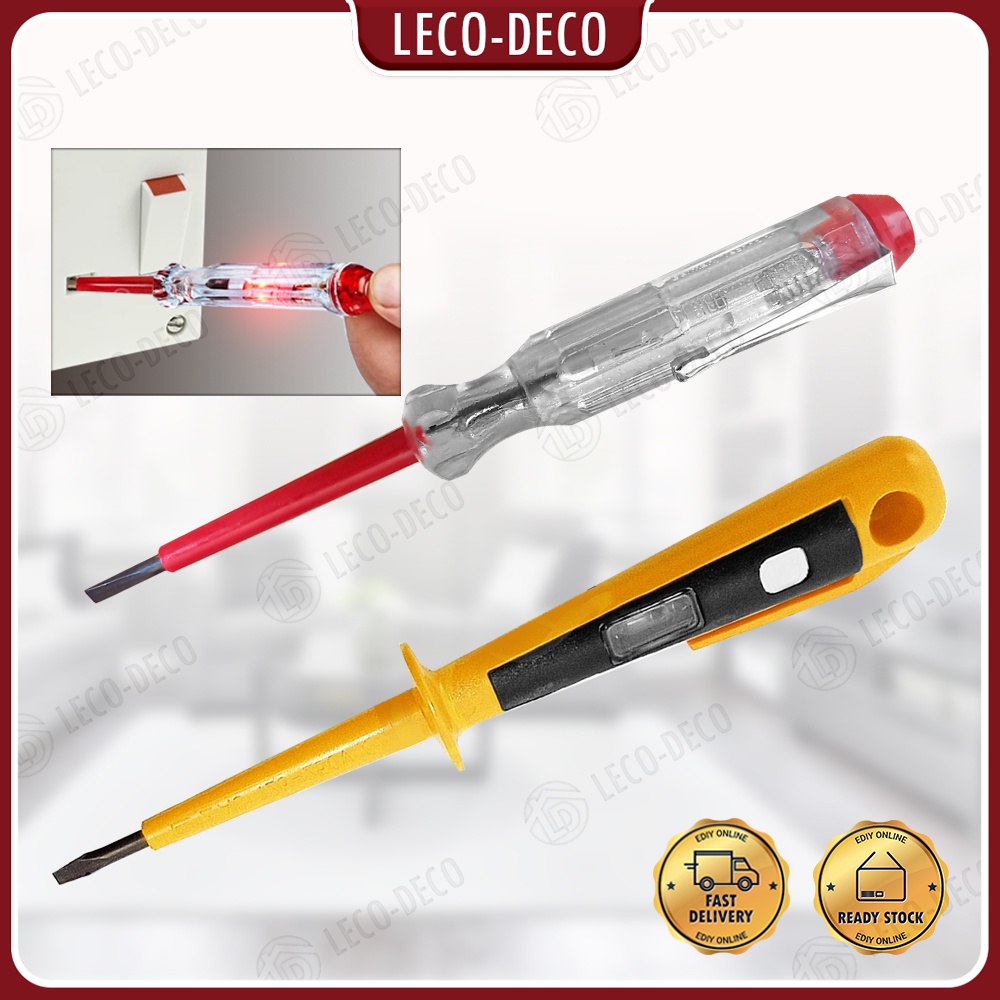 TEST PEN UJIAN ELEKTRIK ELECTRICAL SPARK VOLTAGE DETECTOR SCREWDRIVER ...
