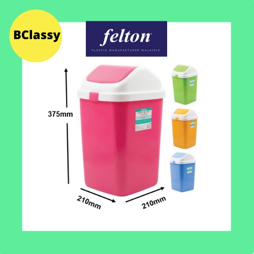 Felton Dustbin Swing 10L Plastik Bin Office,Home Tong Sampah Plastik ...