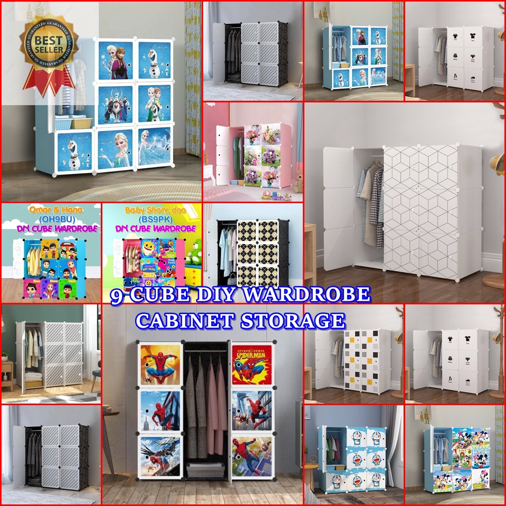 [YEAR END SALES] - READY STOCK ALMARI KARTUN 9 CUBE DIY WARDROBE ...