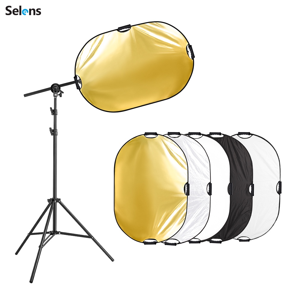 Selens Light Reflector Stand Kit 60x90cm 5-in-1 Collapsible Multi-Disc ...