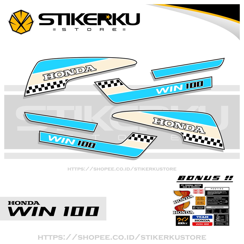 HONDA WIN 100 STICKER / STICKER / BODY LIS / STRIPING / DECALS / 03 ...