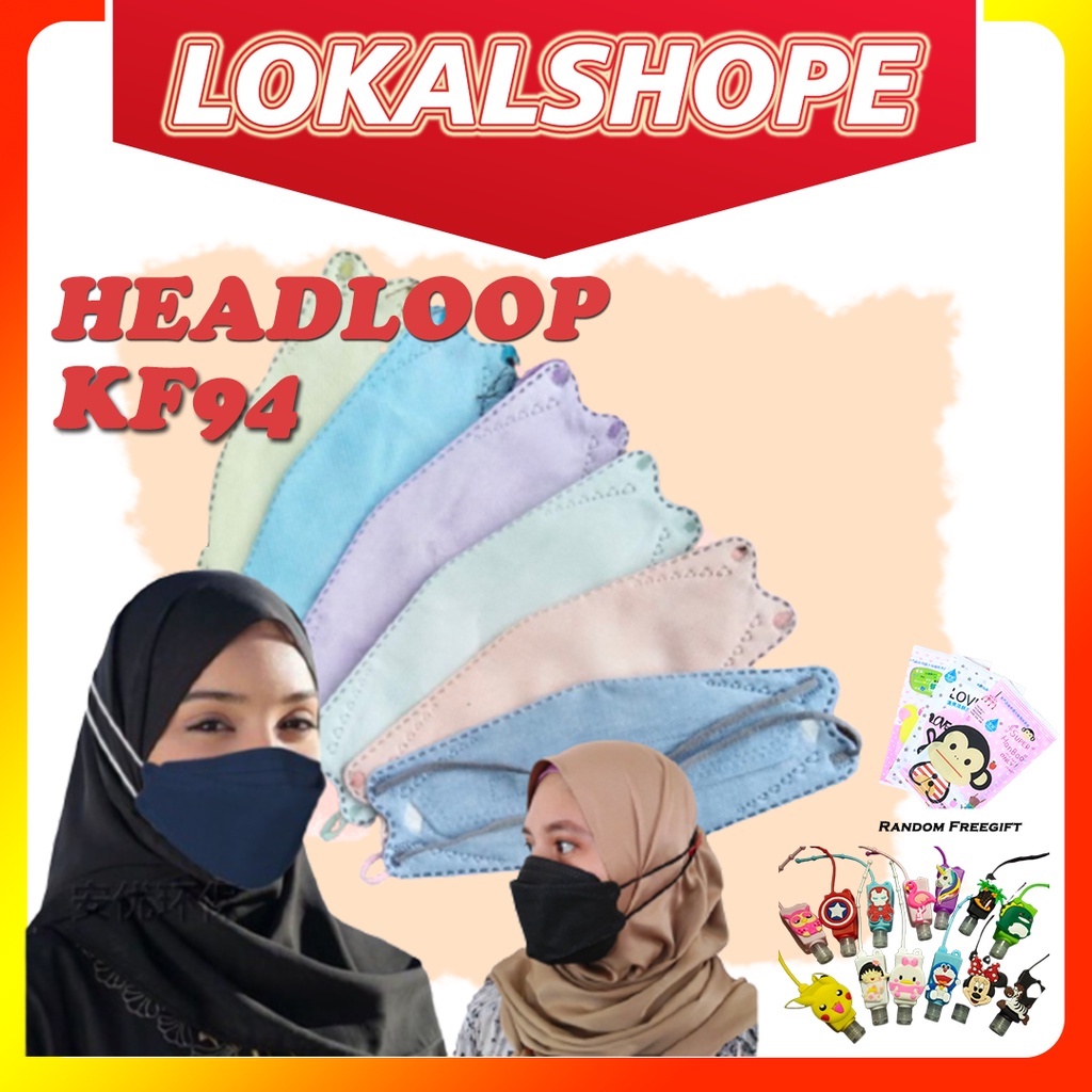 4 Layer Headloop hijab facemask headloop facemask K94 earloop k94 face ...